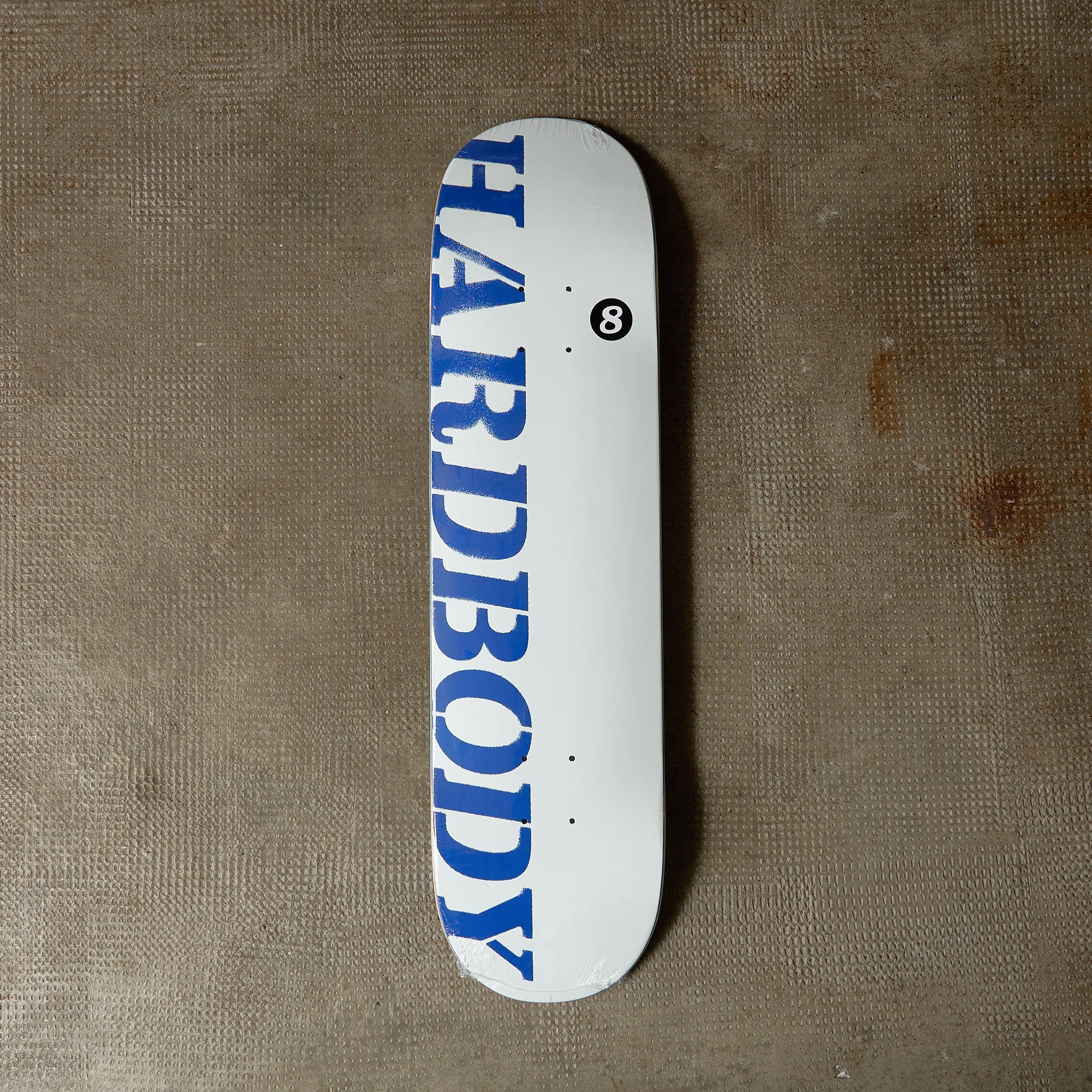 Hardbody Skateboards - Stencil Deck (White/Blue) 8 – MILK STORE
